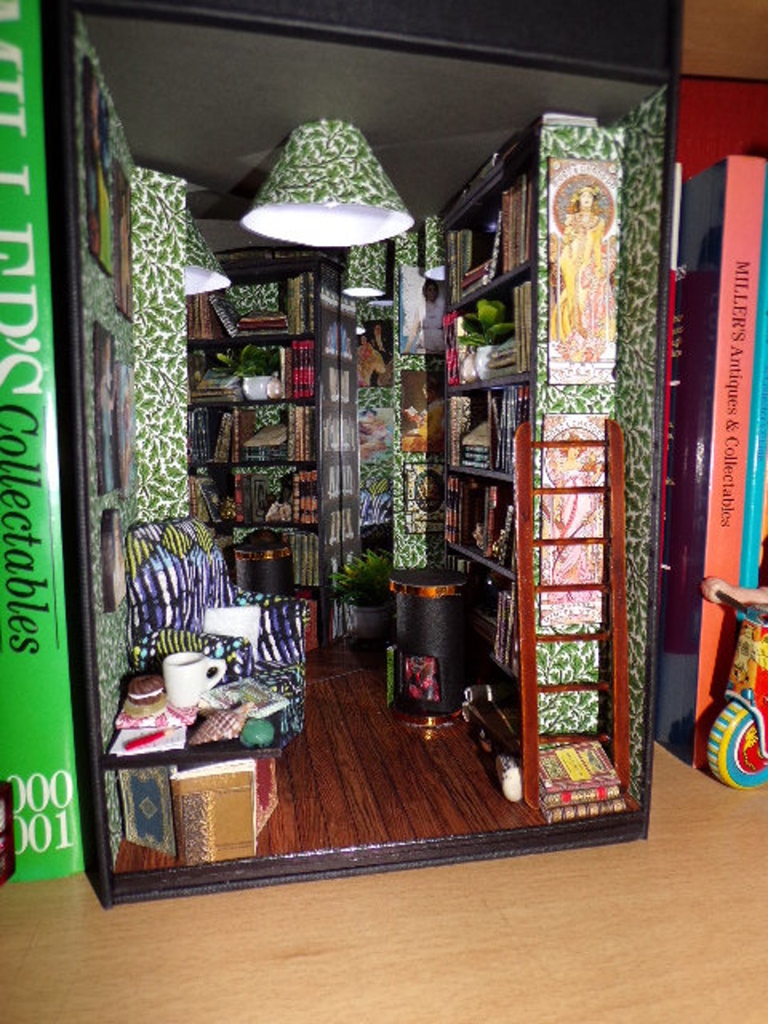 Book Nook Shelf Insert, Booknook, Diorama, Miniature Room, Eco Friendly ...