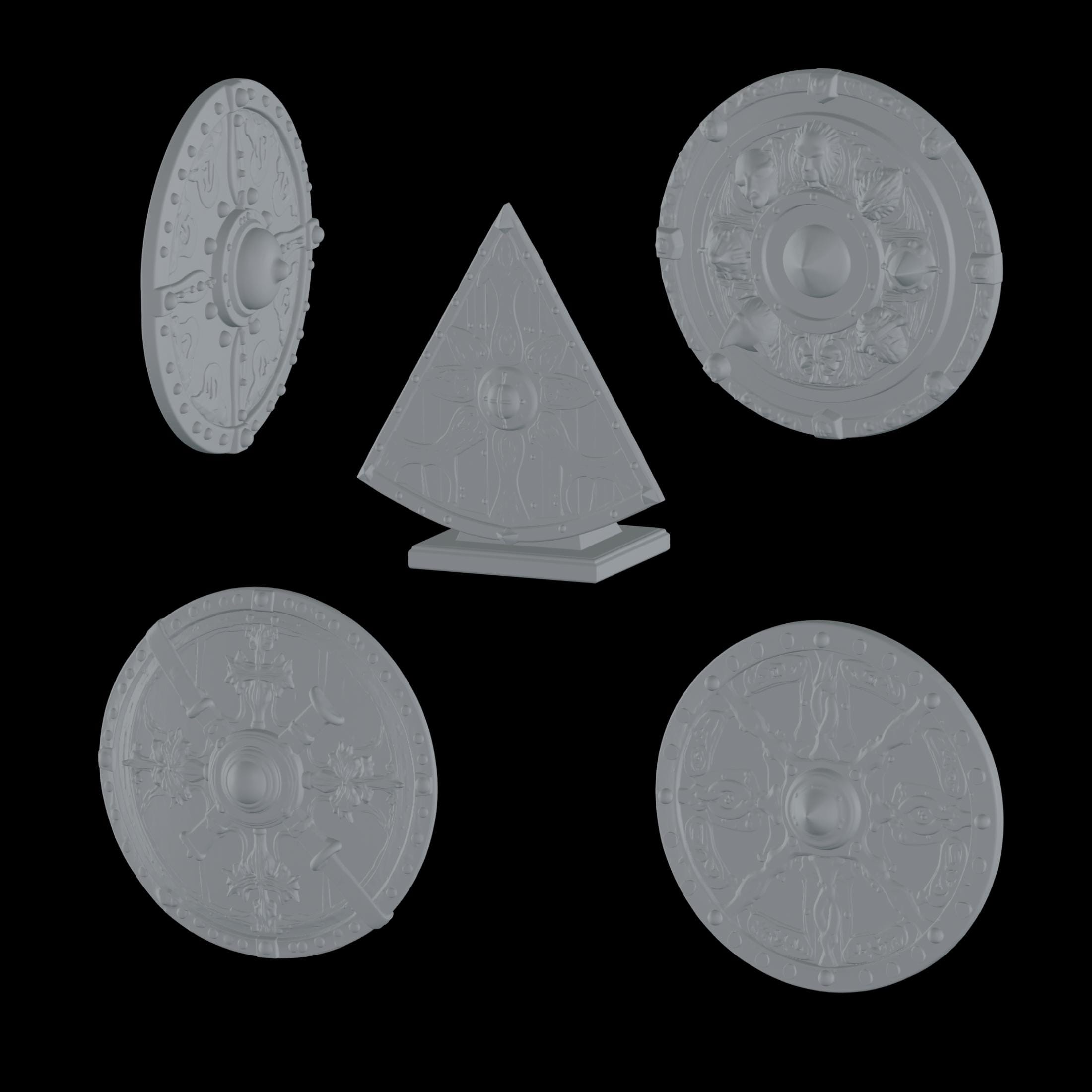 5 3d Stl Celtic Style Shields Ancient Warriors Armor for 3d Print ...