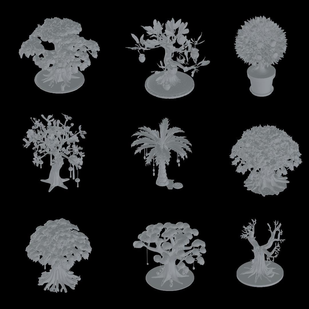 10x Jungle Tree 3D Stl Printer Files | Unique Art, Diorama Models ...