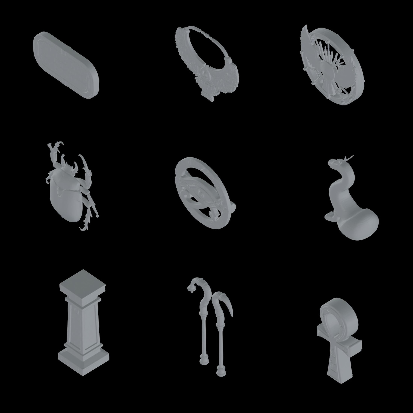 9 3d Egyptian Symbols Ancient 3d Stl Files for 3d Printer Machines ...