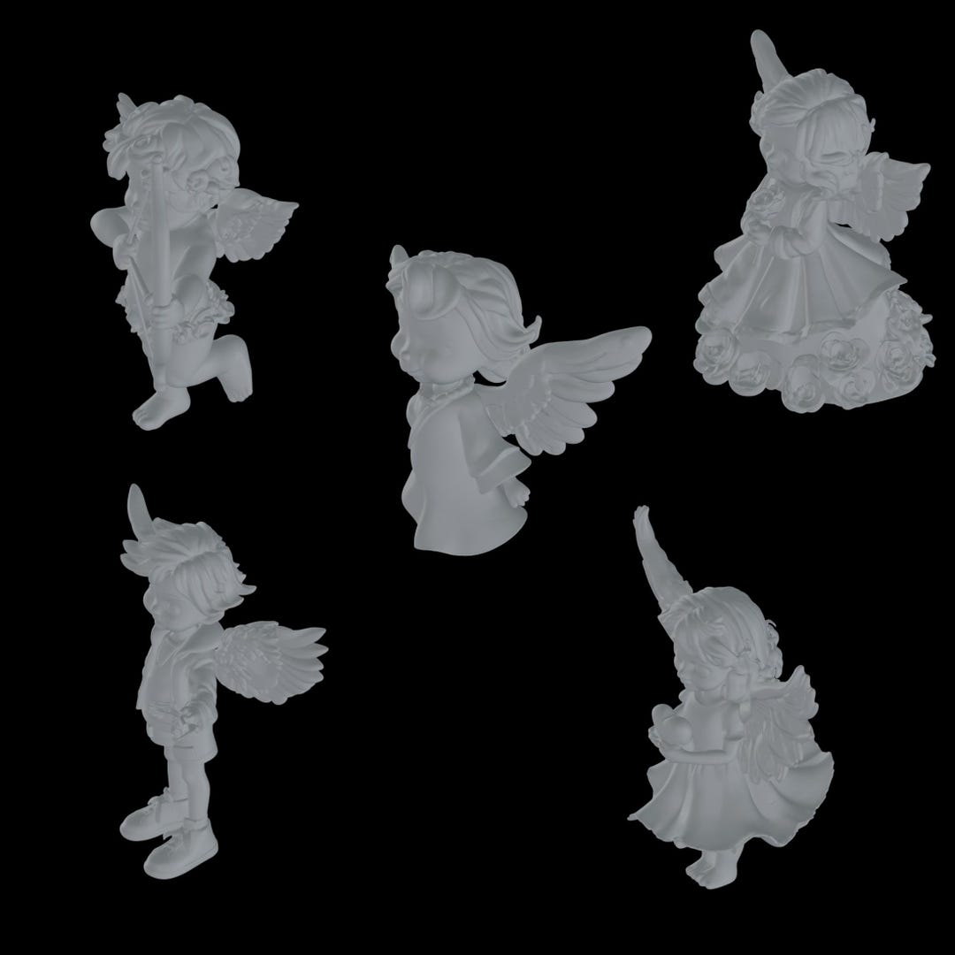 5x Cupid Angel 3D STL Models | Love Days Gifts | Unique Style - Instant ...