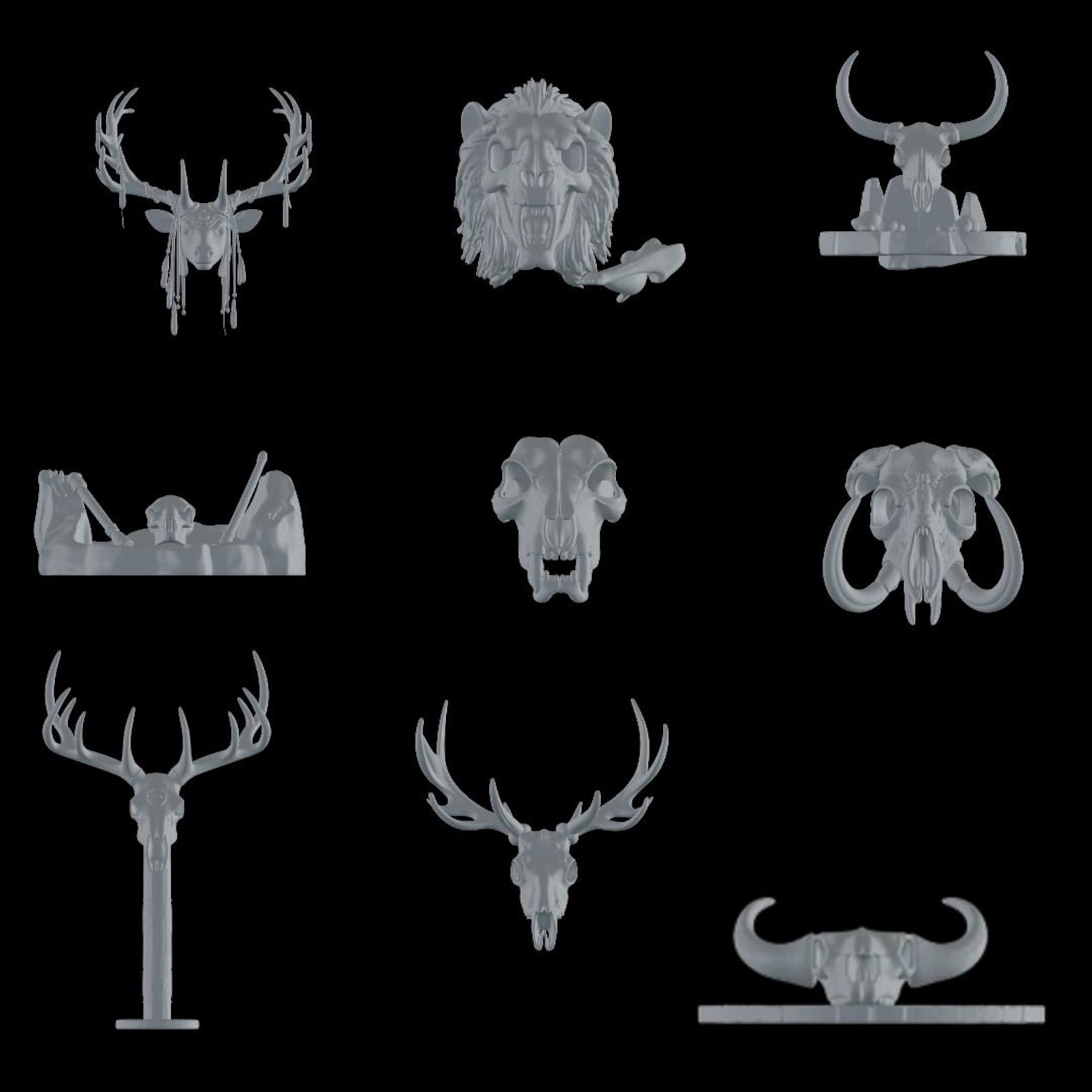 9x Prehistoric Animal Skull 3D Stl Printer Files | Ancient Nature ...