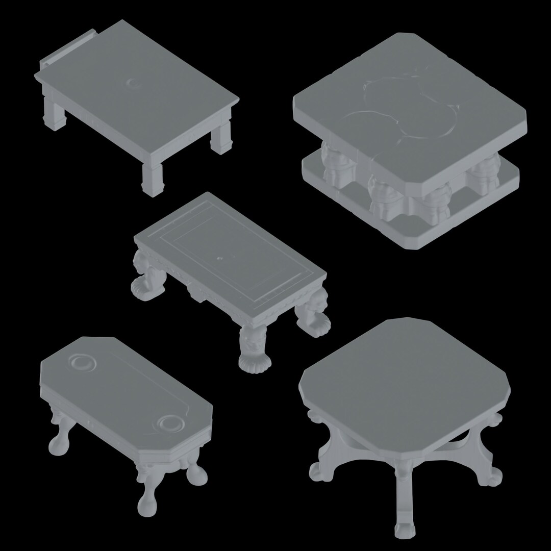5 Egyptian Style Table STL Files - Ancient Art for 3D Printing Instant ...