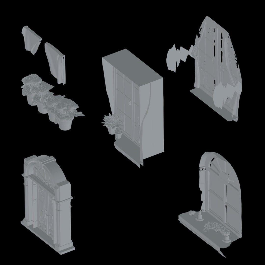 5 3d Stl Decor Windows for Decorations Miniatures 3d Printing Instant ...