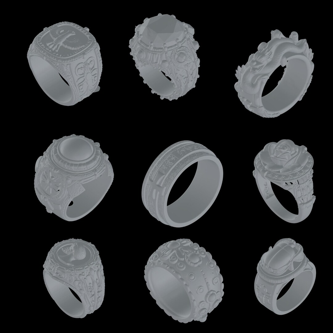 9 3d Emperor Rings 3d Stl Files for 3d Printer Machines - Instant ...
