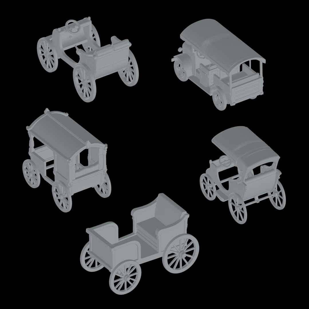 5x Ancient Carts Cars 3d Stl Printer Files | Middle Ages Set ...