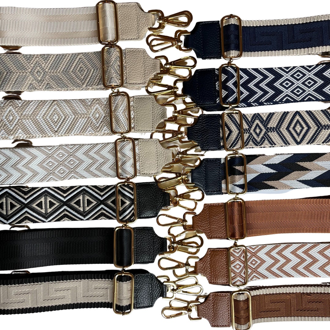 Adjustable Bag Strap With Gold Hardware, Wide Shoulder Strap Leather, Bag Strap, Replacement ...