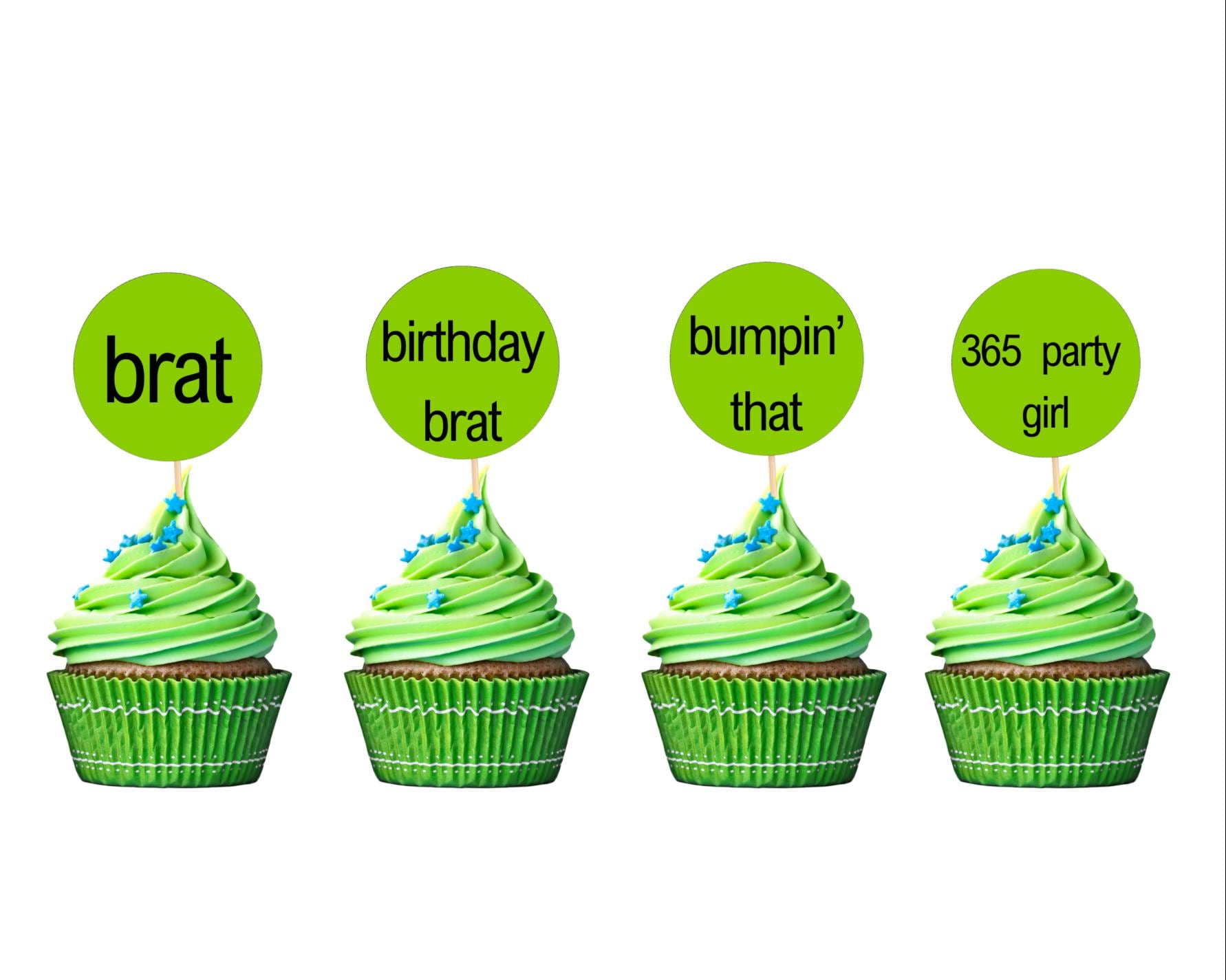 Printable Brat Cupcake Toppers, Brat Summer, Brat Birthday, Brat ...