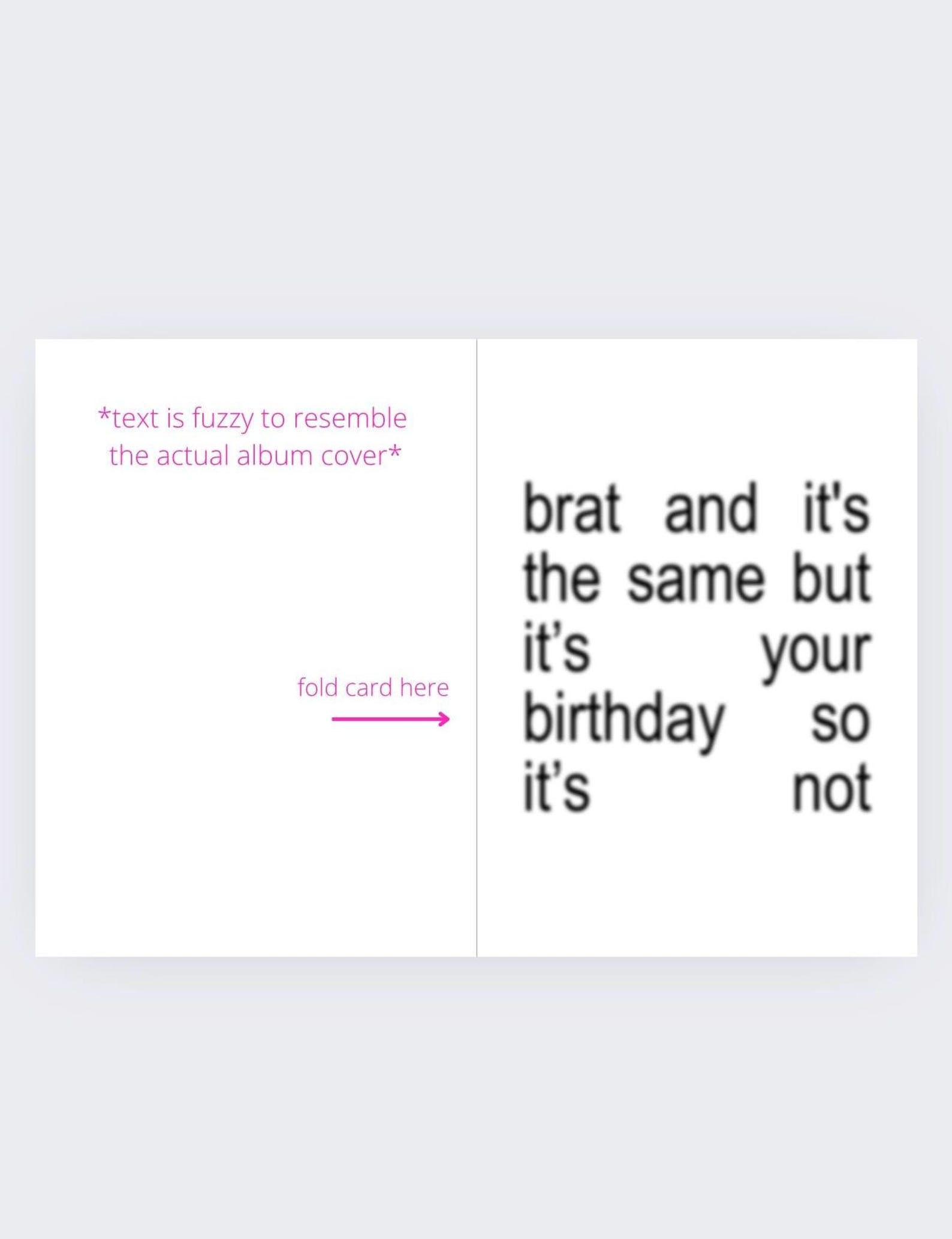 Brat Birthday Card - Printable Brat Birthday Card - Brat Birthday ...
