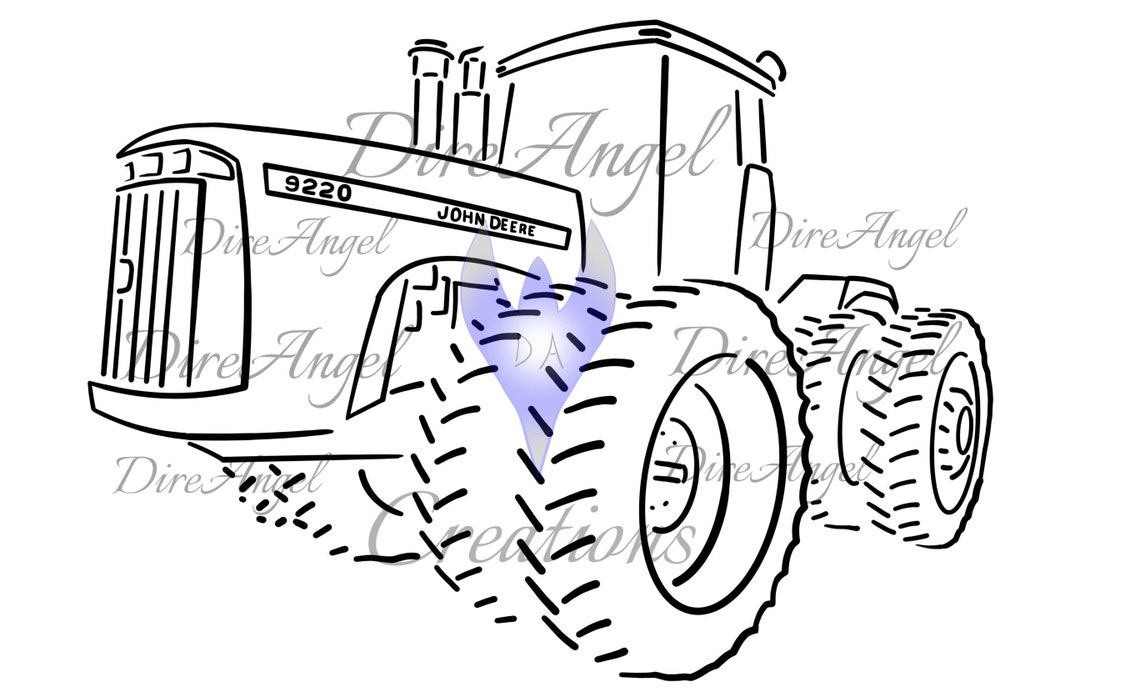 John Deere 9220 4wd Tractor VG/DXF Files for CNC Cutting Machine ...