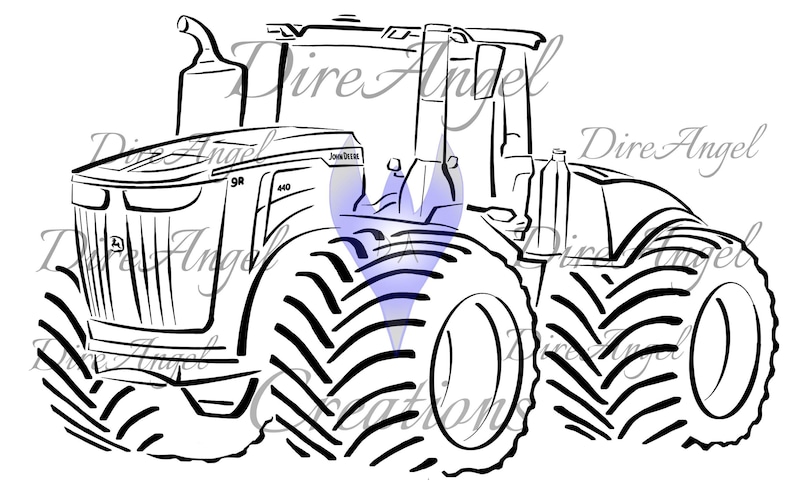 John Deere 9R 440 4wd Articulated Tractor Wide Tires Svg/dxf Files for ...