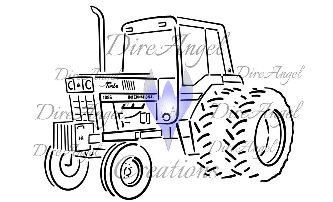 International 1086 Turbo Tractor SVG/DXF Files for CNC Machine Software ...