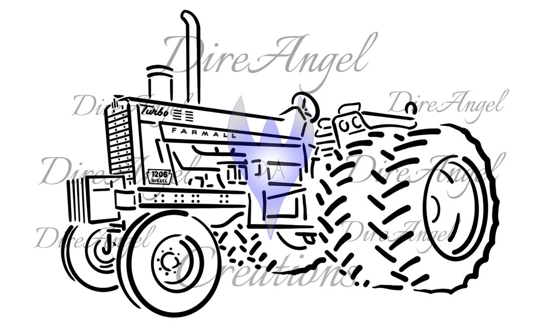 1966 International Harvester Farmall 1206 Turbo Diesel Tractor SVG File ...