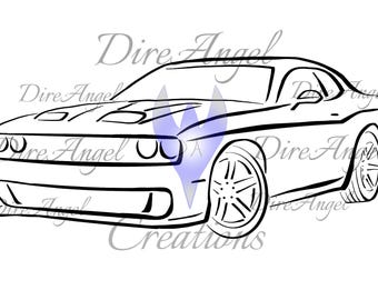 2020 Dodge Challenger RT SVG DXF Files for Cnc Machine Software - Etsy