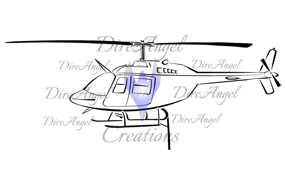 Bell 206 Ranger Crop Duster Helicopter Svg Dxf File for Cnc Machine ...