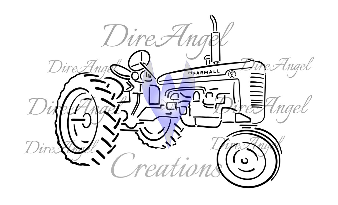 Farmall Super C Right Side SVG DXF Files for CNC Cutting Machine ...