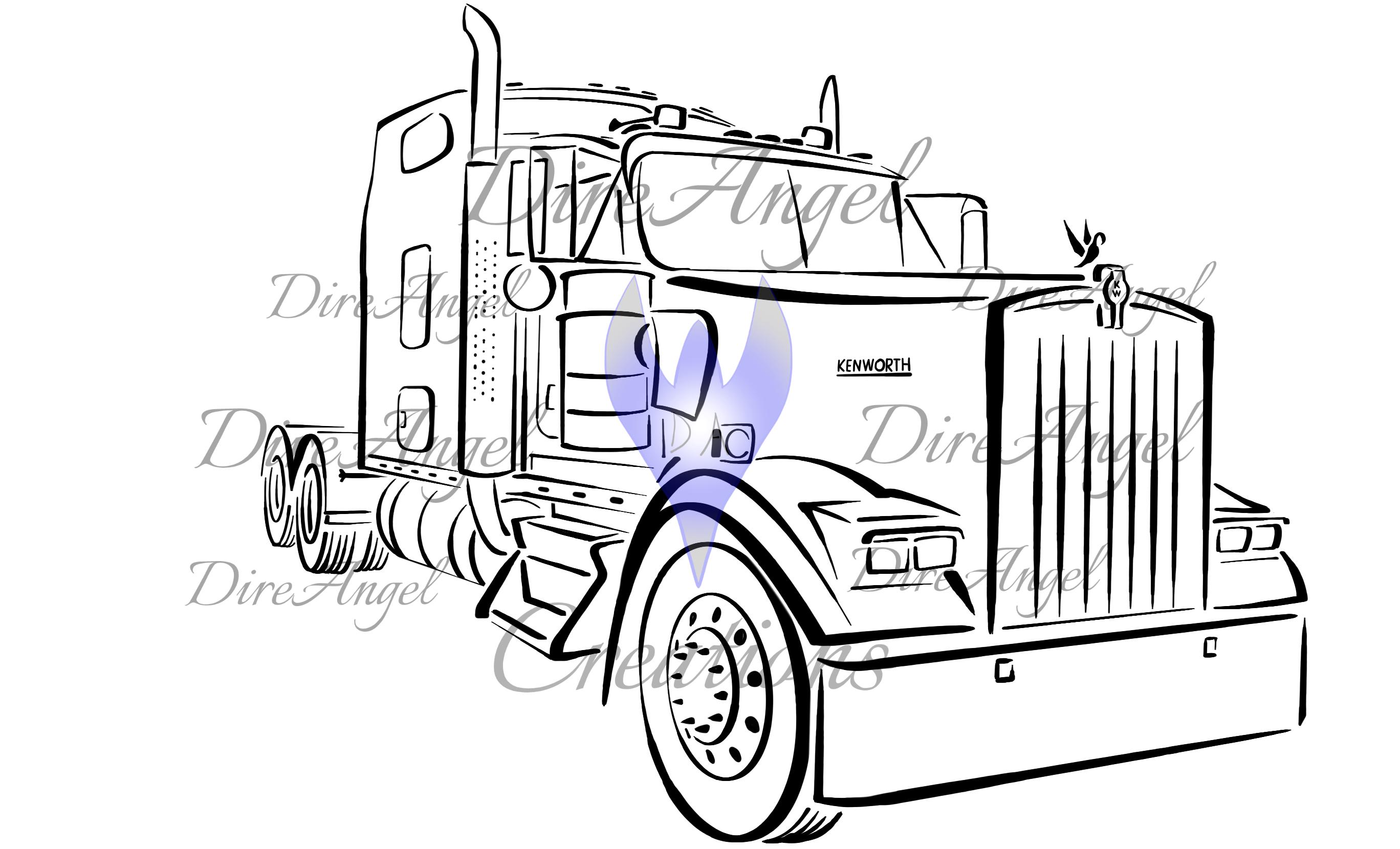 Kenworth W900L SVG File for V Carve Cnc Routers - Etsy