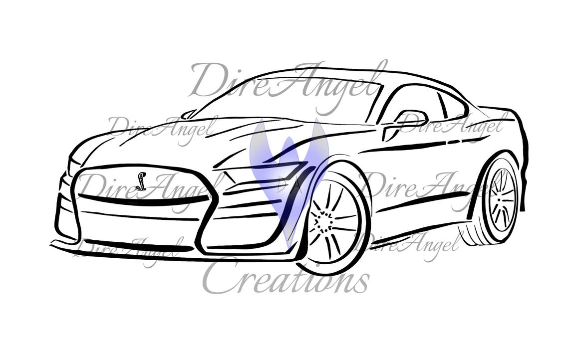 2020 Ford Mustang Shelby GT500 SVG/DXF Files for CNC Machine Software ...