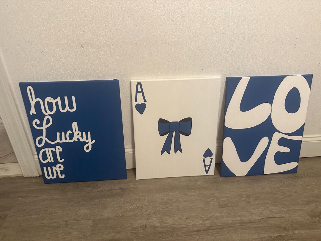 Cute Navy Blue Wall Canvas Decor - Etsy