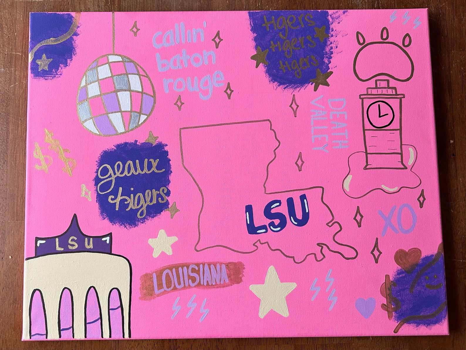 LSU Wall Decor Painting - Etsy