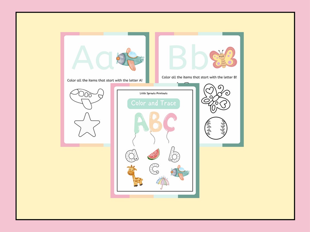 ABC Color and Trace Printout Book - Etsy
