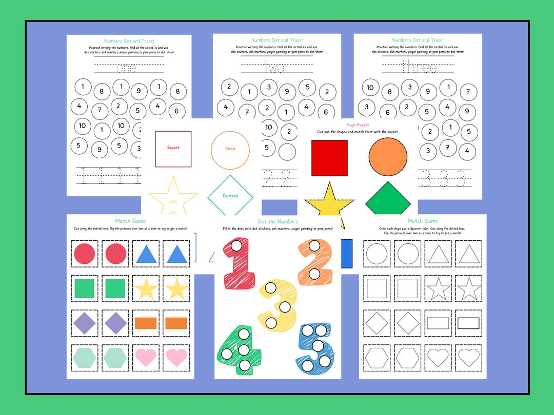 Colors, Shapes and Numbers Printout Book - Etsy