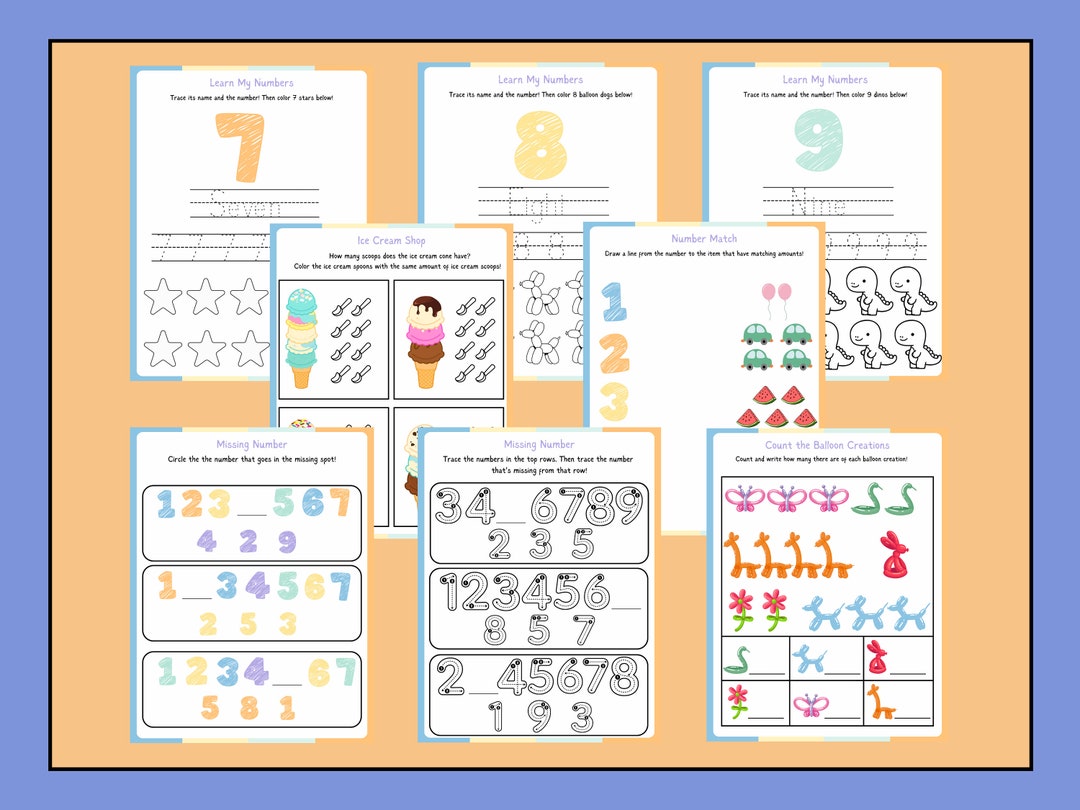 Numbers - Color, Trace, and Count Printable Book - Etsy
