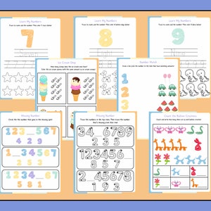 Numbers - Color, Trace, and Count Printable Book - Etsy