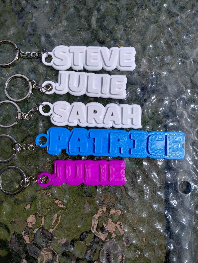 3d Printed Keychain Personalized Keychain Multicolored Keychain Name ...