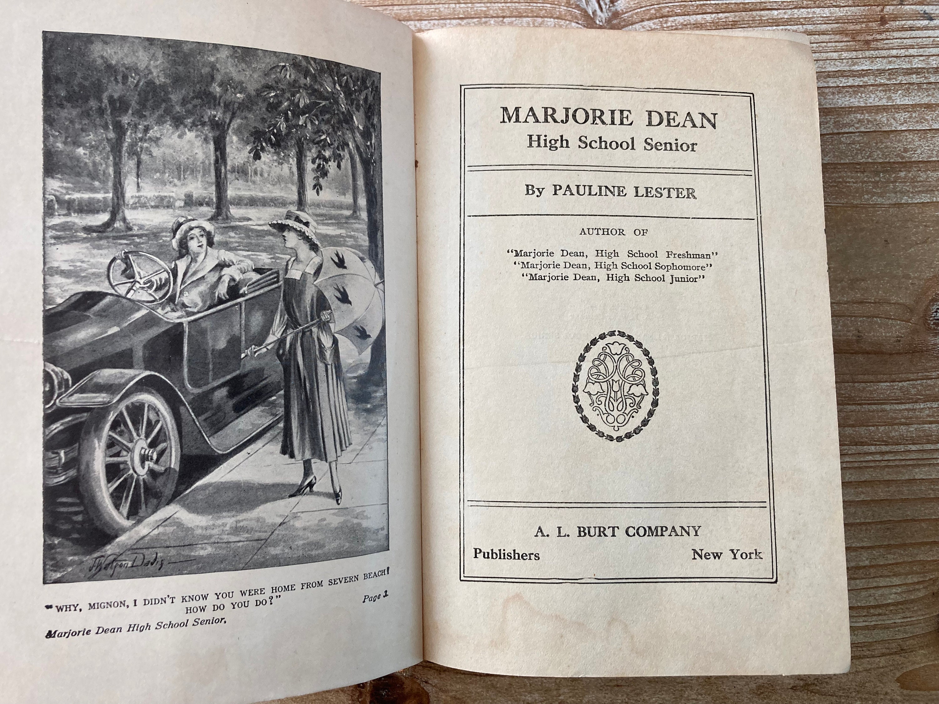 Marjorie Dean * High School Senior * Pauline Lester * A L Burt Company ...