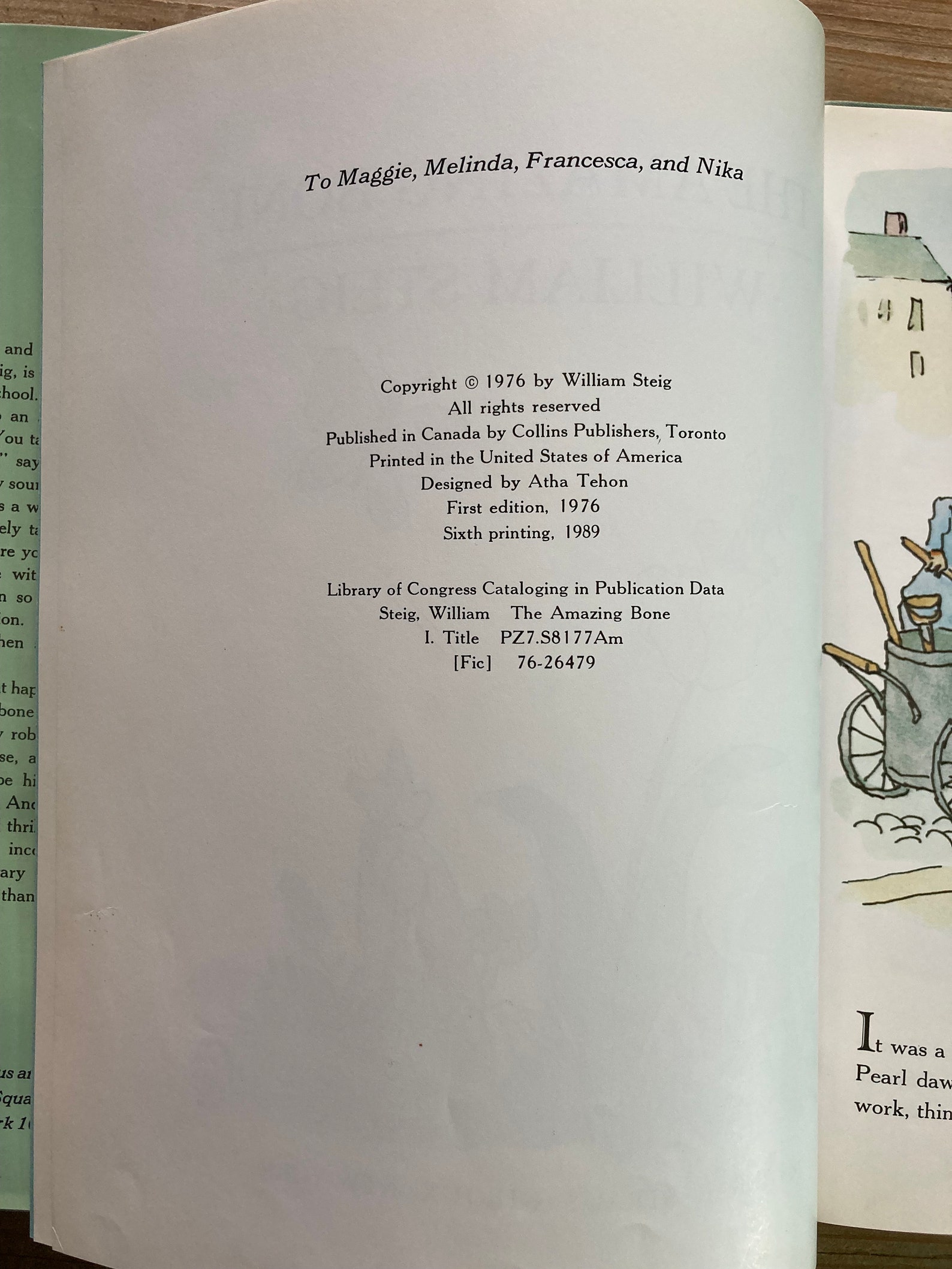The Amazing Bone * Caldecott Honor * William Steig * Farrar, Strauss ...