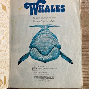 Whales * A Little Golden Book * Second Printing * Jane Werner Watson ...