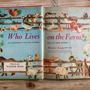 Who Lives on the Farm * Pauline Jackson * Mary Elting * Wonder Books ...