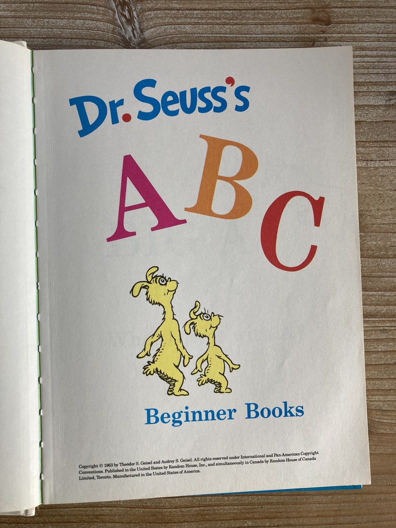 Dr Seuss's ABC Random House 1963 Vintage Kids Book - Etsy