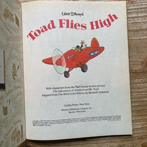 Walt Disney's Toad Flies High * A Little Golden Book * Kenneth Grahame ...