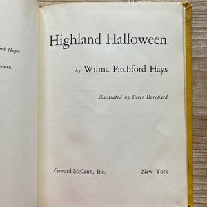 Highland Halloween * Wilma Pitchford Hays * Peter Burchard * Coward ...