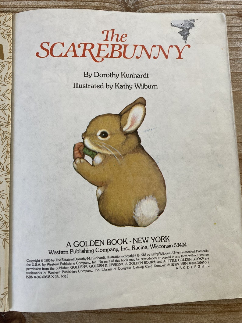 The Scarebunny A Little Golden Book Dorothy Kunhardt - Etsy