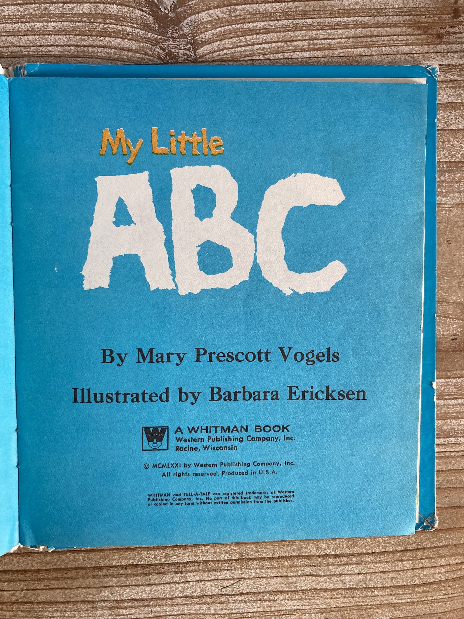 My Little ABC * A Tell A Tale Book * Mary Prescott Vogels * Barbara ...