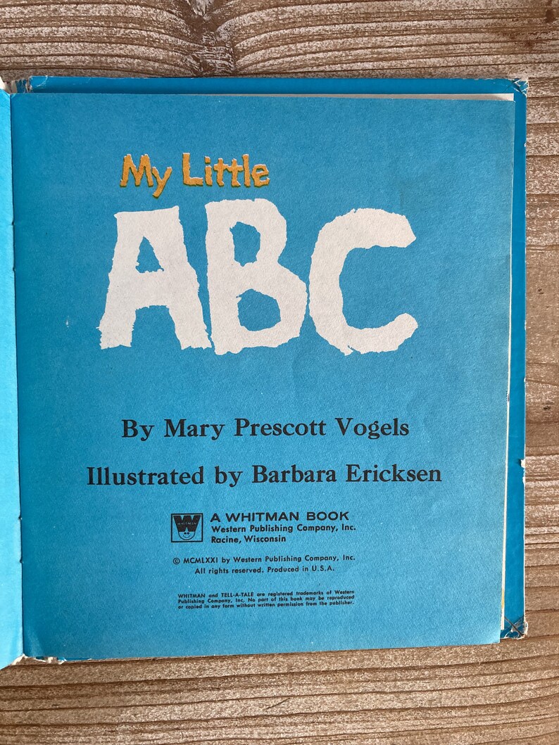 My Little ABC A Tell A Tale Book Mary Prescott Vogels - Etsy