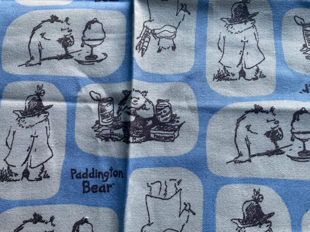 Paddington Bear, Blue Frame, Cotton, Fabric Panel, Vintage, 9 X 22 - Etsy