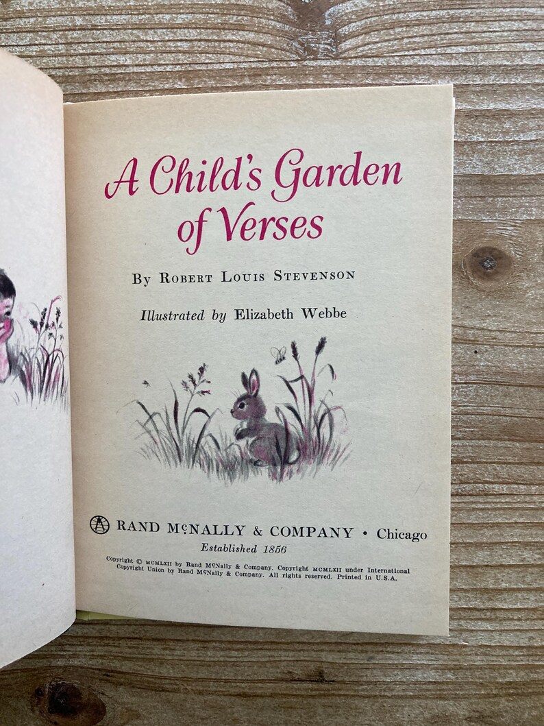 A Child's Garden of Verses, A Rand Mcnally Junior Elf Book, Robert ...