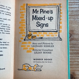 Mr Pine's Mixed-up Signs, Leonard Kessler, Wonder Books, 1961, Vintage ...
