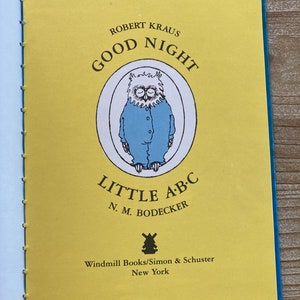 Good Night Little A B C * First Edition * Robert Kraus * N M Bodecker ...