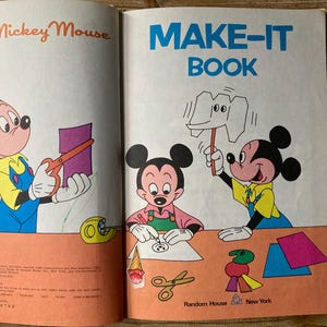 The Mickey Mouse Make-it Book, Random House, 1974, Vintage Kids Book - Etsy
