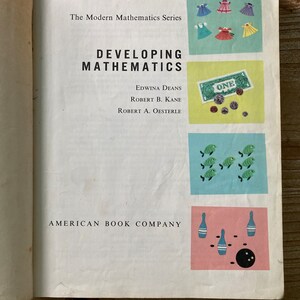 Developing Mathematics * Modern Mathematics Series * American Book ...