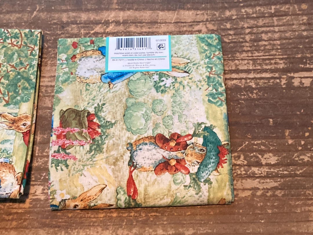 Beatrix Potter Fat Quarter, Petter Rabbit, Squirrel Nutkin, Brand New ...