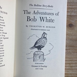 The Adventures of Bob White * the Bedtime Story Books * Thornton W ...