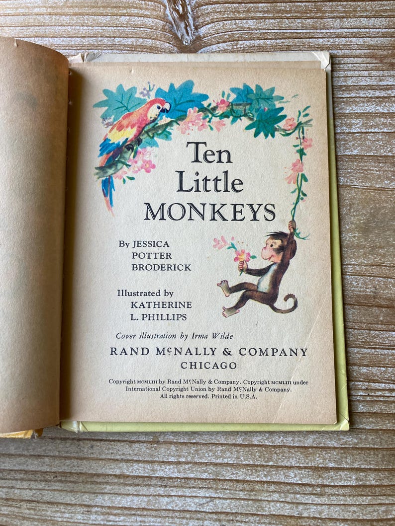 Ten Little Monkeys, Junior Elf Book, Jessica Potter Broderick ...