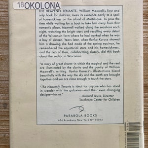 The Heavenly Tenants William Maxwell Ilonka Karasz Parabola Books 1992 ...
