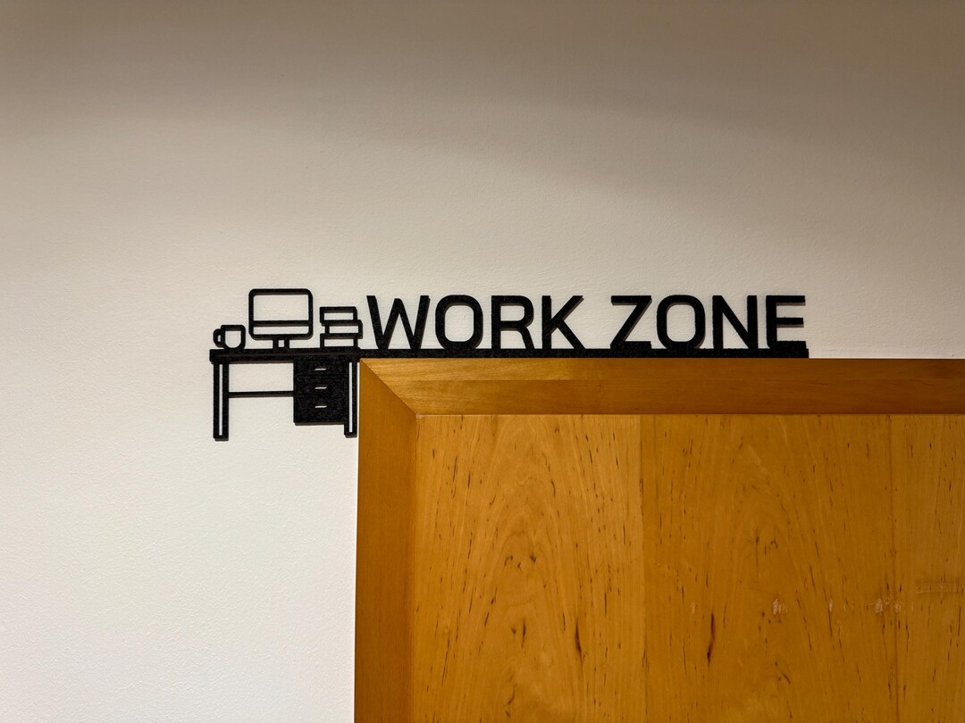 Door Frame Sign XL Door Sign WORKZONE Home Office Door Frame Sign Felt ...